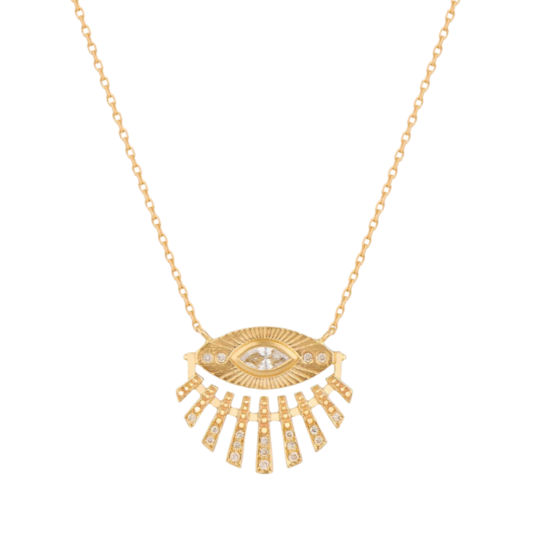 sun eye diamond protection necklace – Len Collective