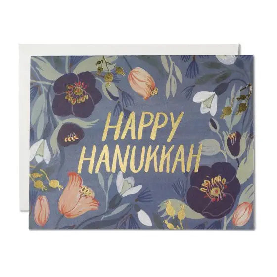 hanukkah flowers hanukkah greeting card – Len Collective